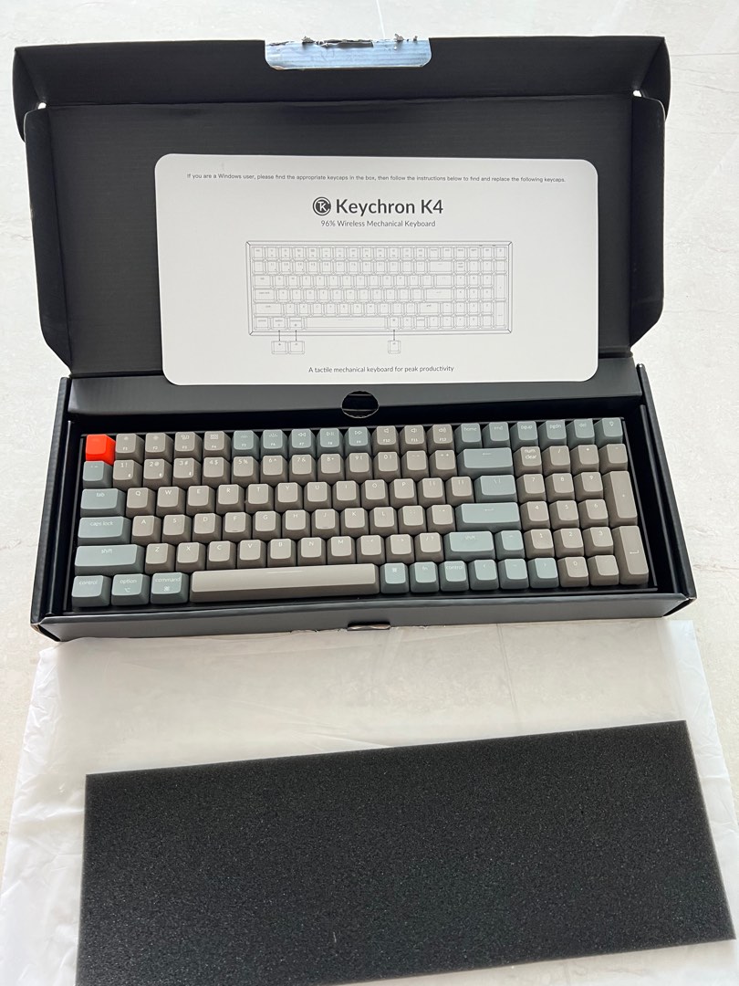 Keychron K4 96% Optical White Backlight Red Switch, Computers & Tech ...