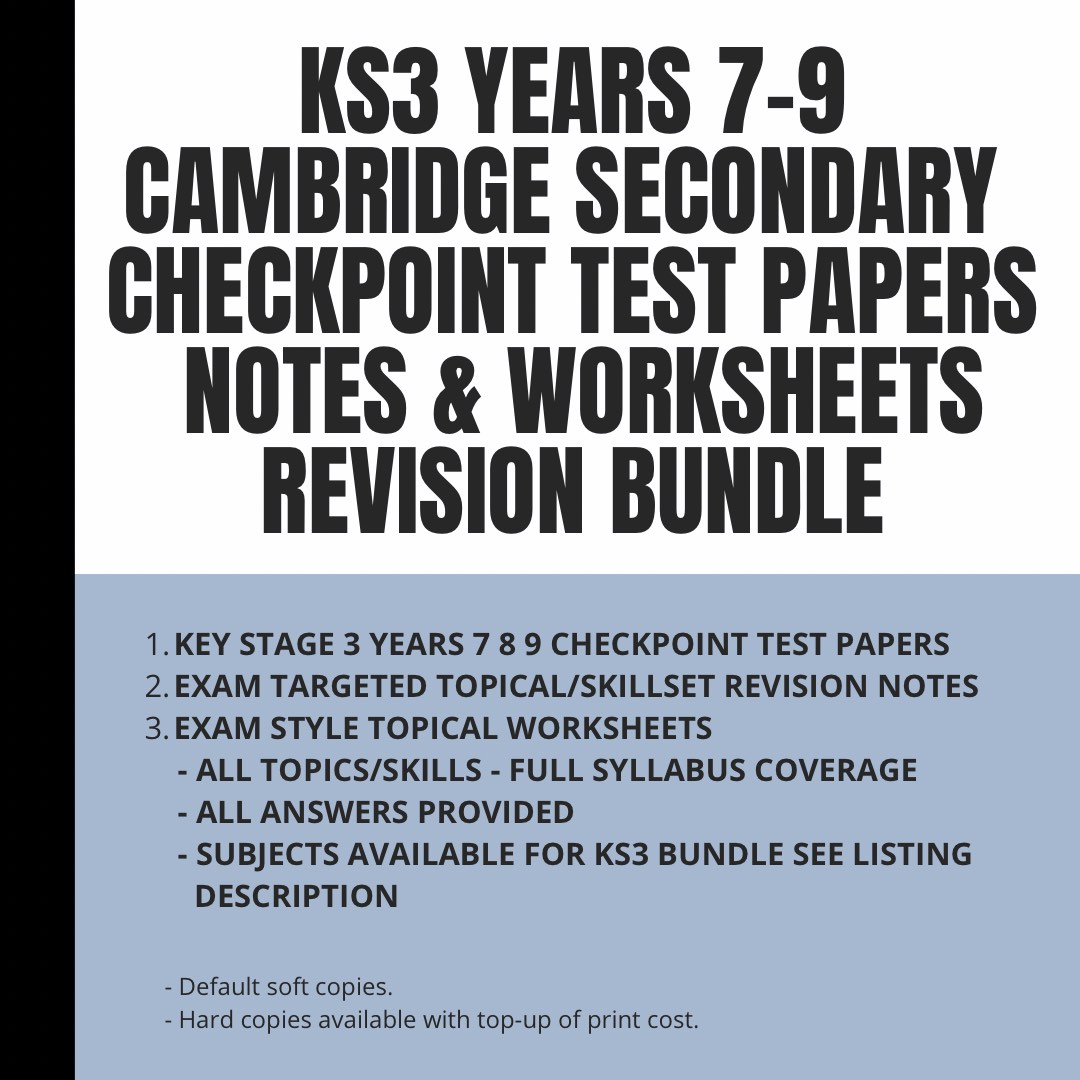 KS3 EXAM PACKAGE |KS3 (YEAR 7 YEAR 8 YEAR 9) GUIDED SUBJECT BUNDLES ...
