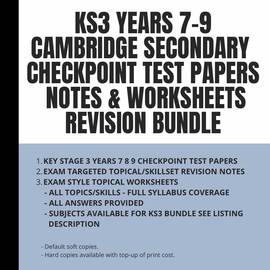 KS3 EXAM PACKAGE |KS3 (YEAR 7 YEAR 8 YEAR 9) GUIDED SUBJECT BUNDLES ...