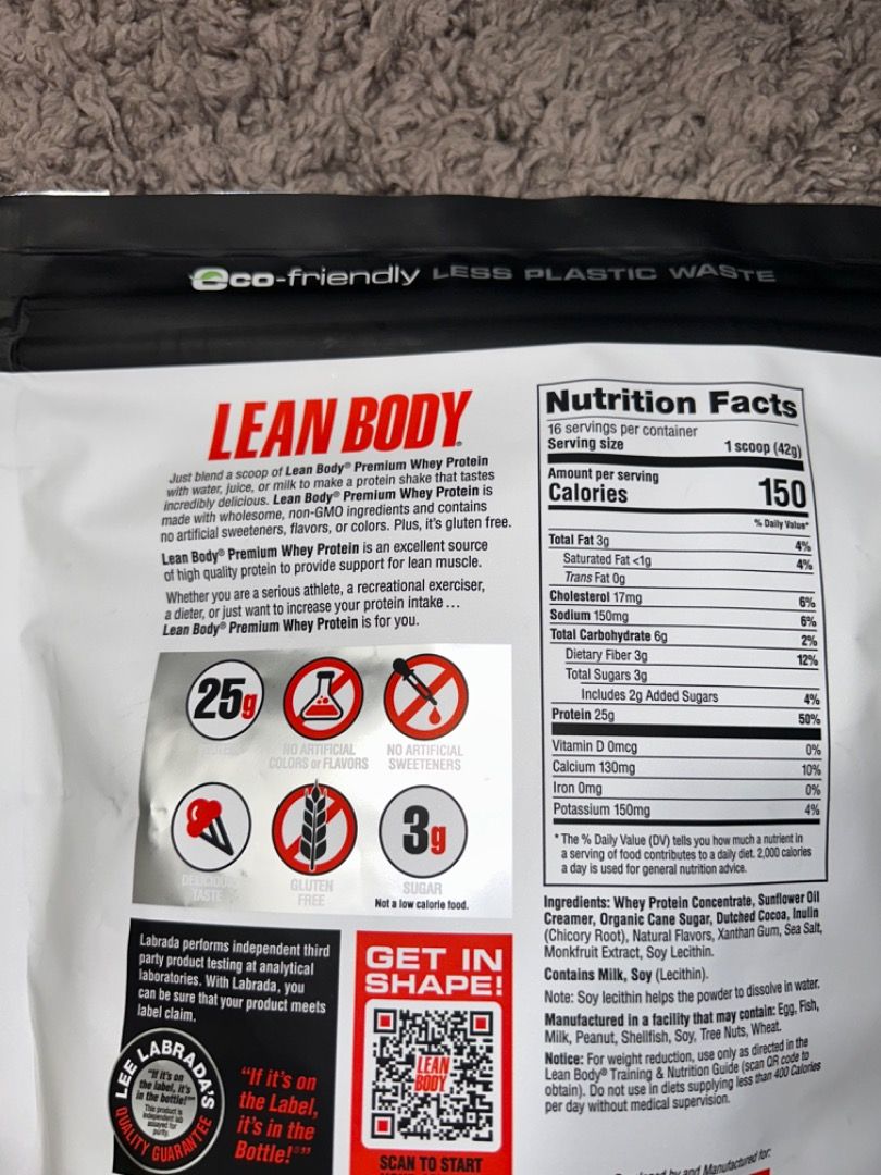 Lean Body Chocolate Flavour Protein, Health & Nutrition, Health ...