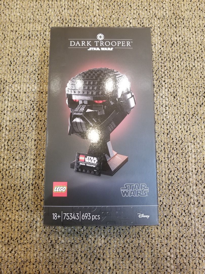 LEGO Star Wars 75343 Dark trooper helmet, 興趣及遊戲, 玩具 & 遊戲類 - Carousell