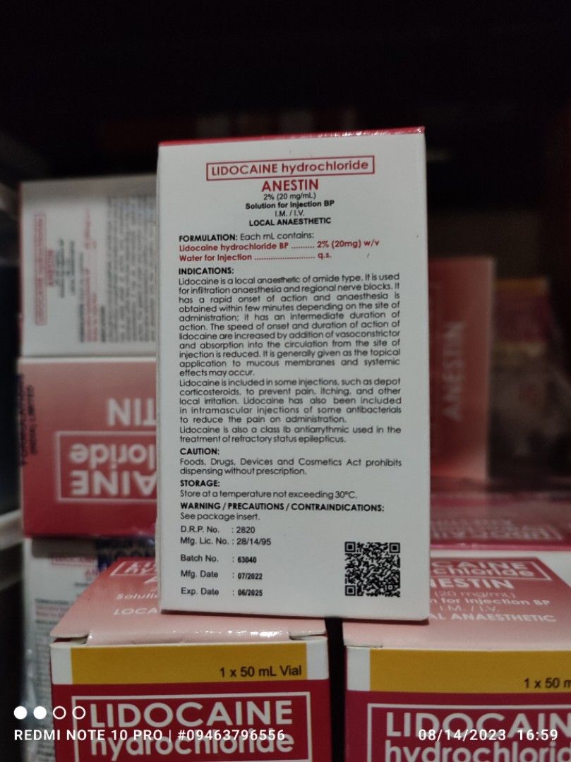 Lidocaine Anestin, Health & Nutrition, Medical Supplies & Tools on Carousell