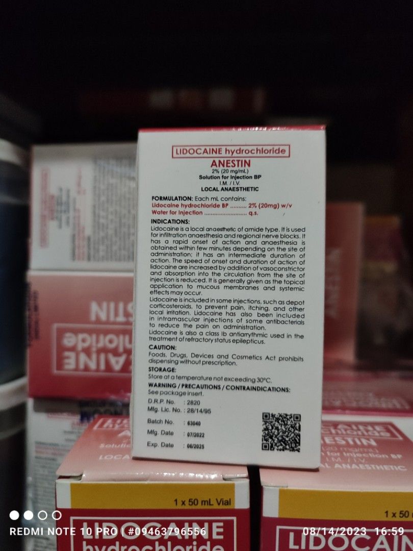Lidocaine Anestin, Health & Nutrition, Medical Supplies & Tools on ...