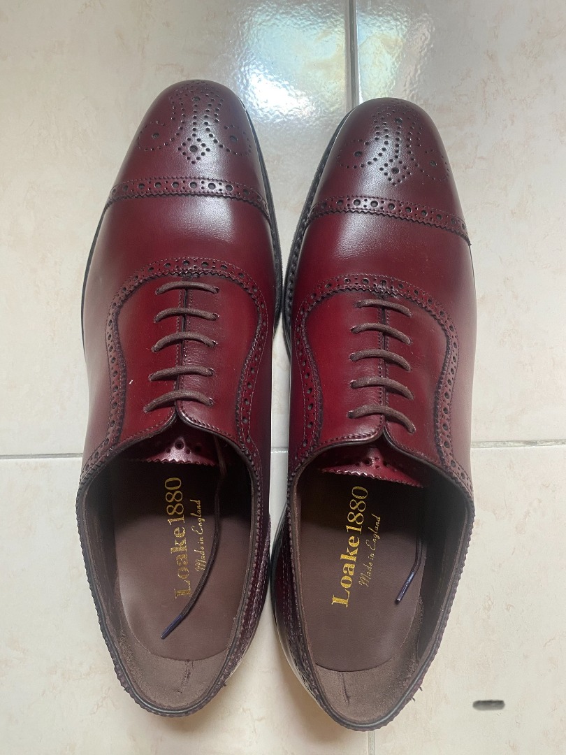 Loake 1880 Strand Burgundy, Rubber Sole (New), Men's Fashion, Footwear ...