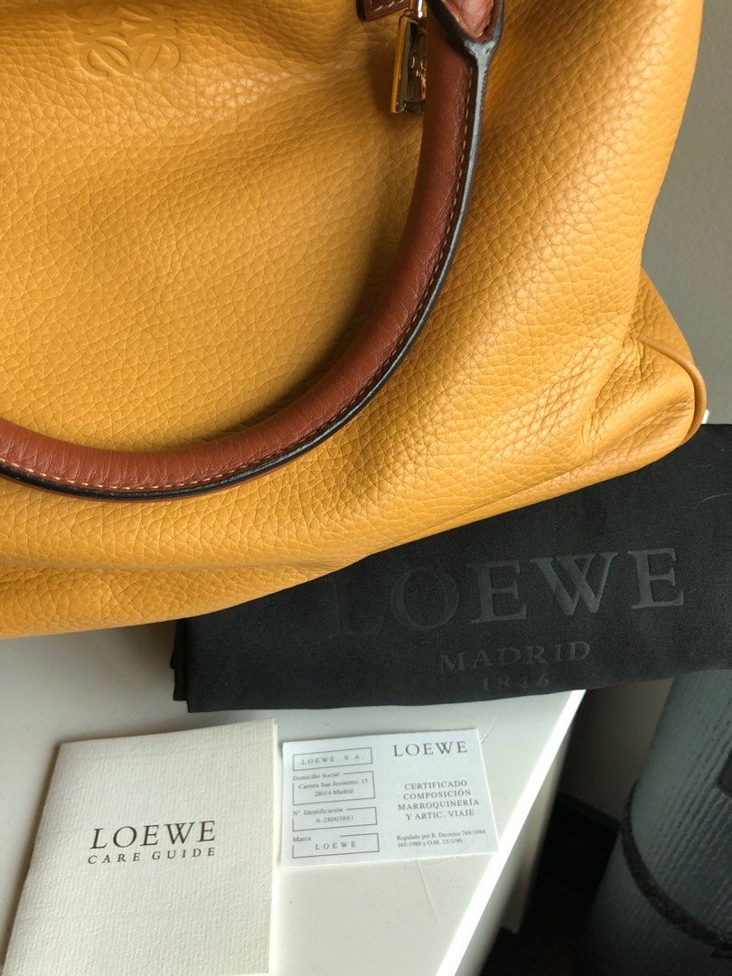 Loewe Gold Satchel Lock & Key and Long Strap, Luxury, Bags & Wallets on ...