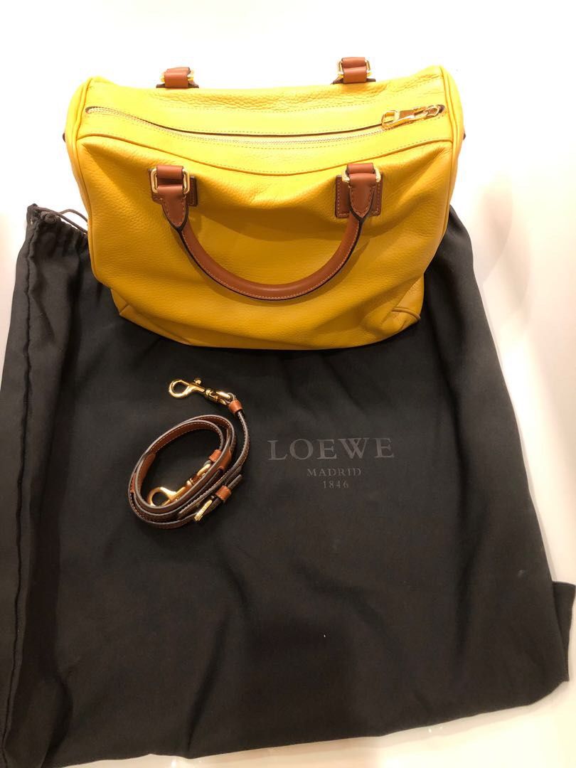 Loewe Gold Satchel Lock & Key and Long Strap, Luxury, Bags & Wallets on ...