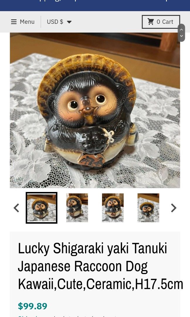 Lucky Shigaraki yaki Tanuki with Japanese Dolls, Hobbies & Toys, Memorabilia & Collectibles ...