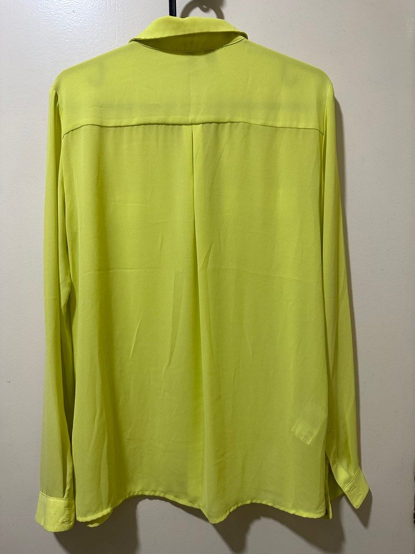 Mango Bright Yellow Top, Women's Fashion, Tops, Longsleeves on Carousell