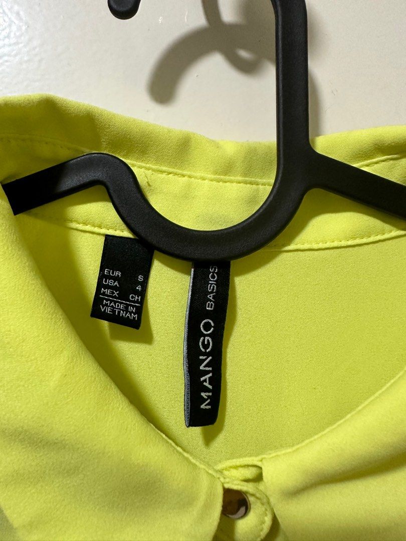 Mango Bright Yellow Top, Women's Fashion, Tops, Longsleeves on Carousell