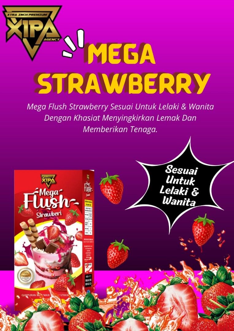 MegaFlush Strawberi, Health & Nutrition, Health Supplements, Health ...