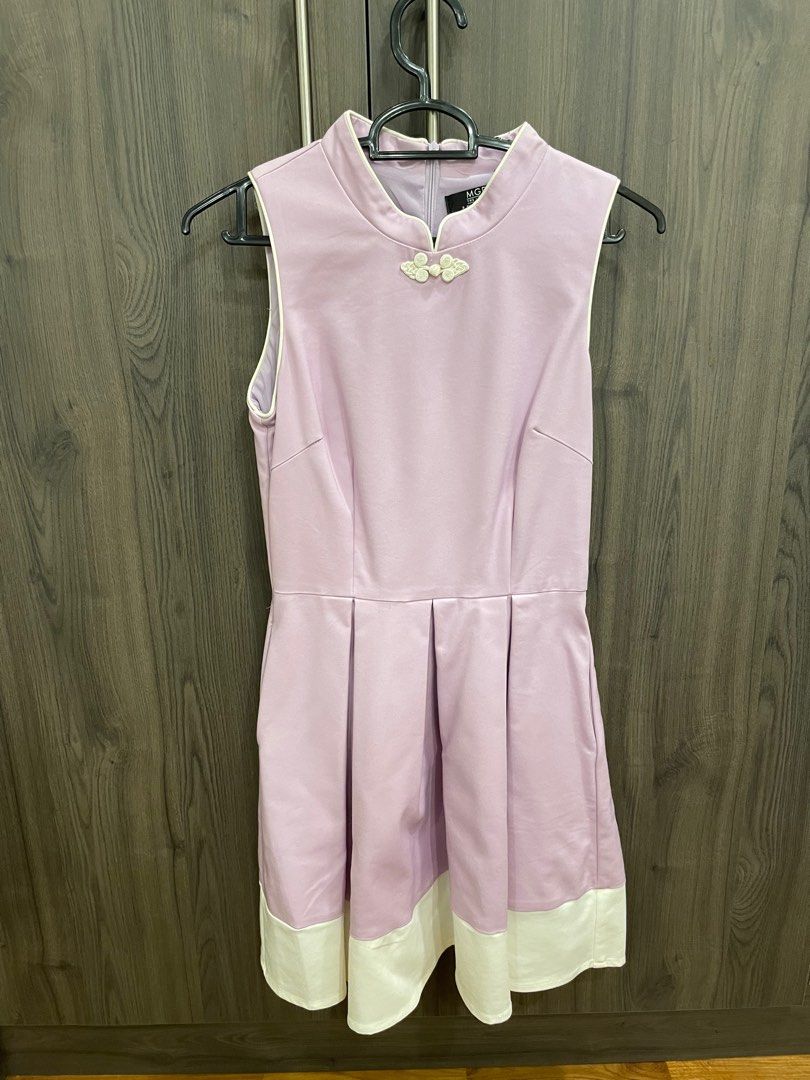 MGP Label Lilac Cheongsam / Qipao with White Details, Women's Fashion ...