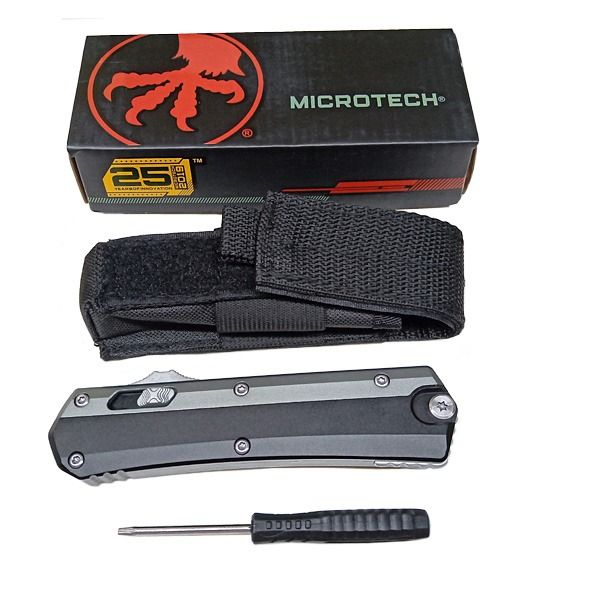 Microtech Glykon S/N053 OTF Tri-Side Slide Button Bayonet Knife, Sports ...