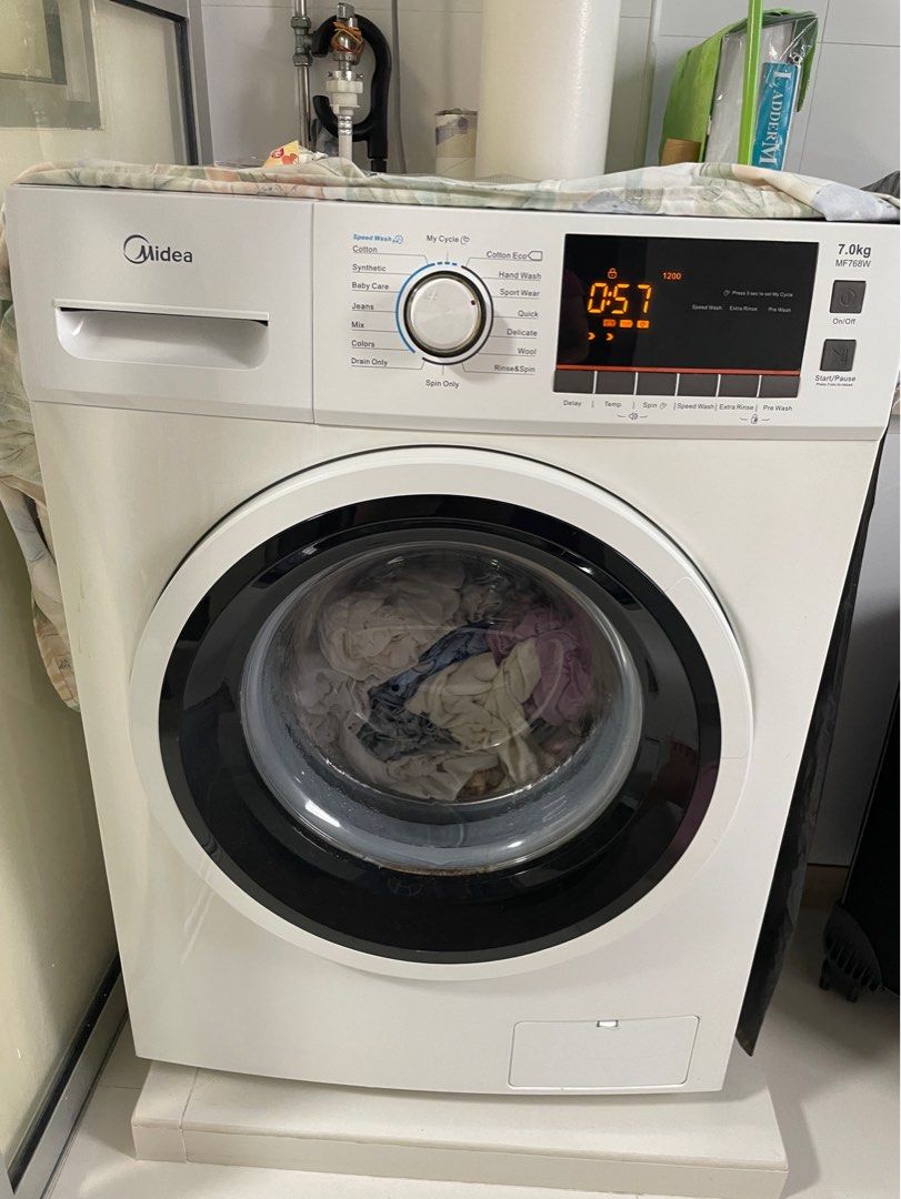 Midea MFK768W 7kg Front Load, TV & Home Appliances, Washing Machines and Dryers on Carousell