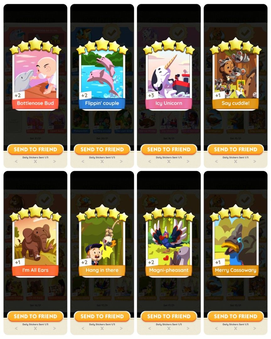 Monopoly go 5 Stars stickers, Hobbies & Toys, Toys & Games on Carousell