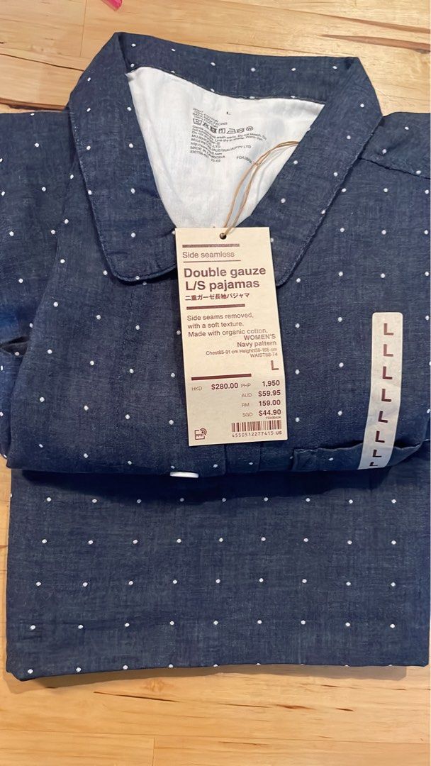 Muji pure cotton night set, Women's Fashion, New Undergarments ...