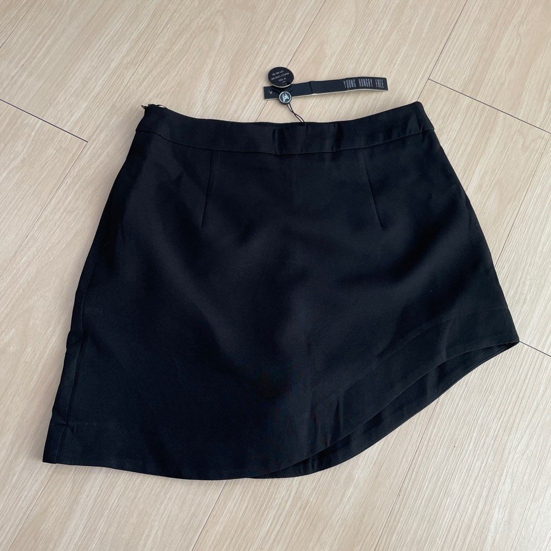 NEW with Tag Young Hungry Free Play Harder Skirt in Black Asymmetric A ...