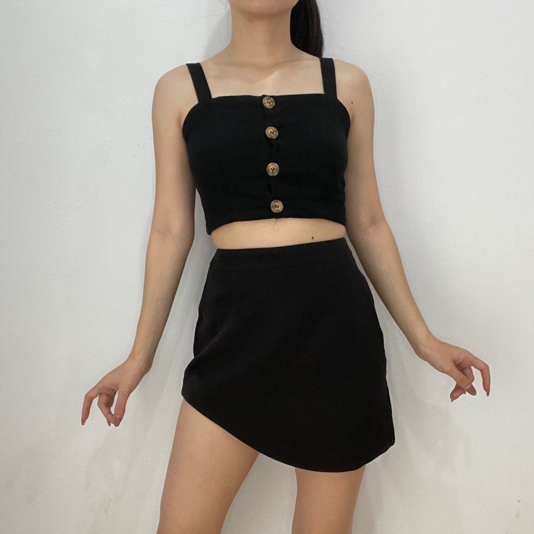 NEW with Tag Young Hungry Free Play Harder Skirt in Black Asymmetric A ...