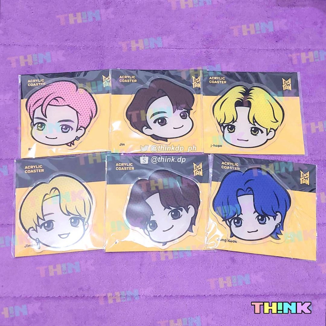 ON HAND BTS TinyTAN Butter ACRYLIC COASTER ( rm jin suga jhope jimin v ...