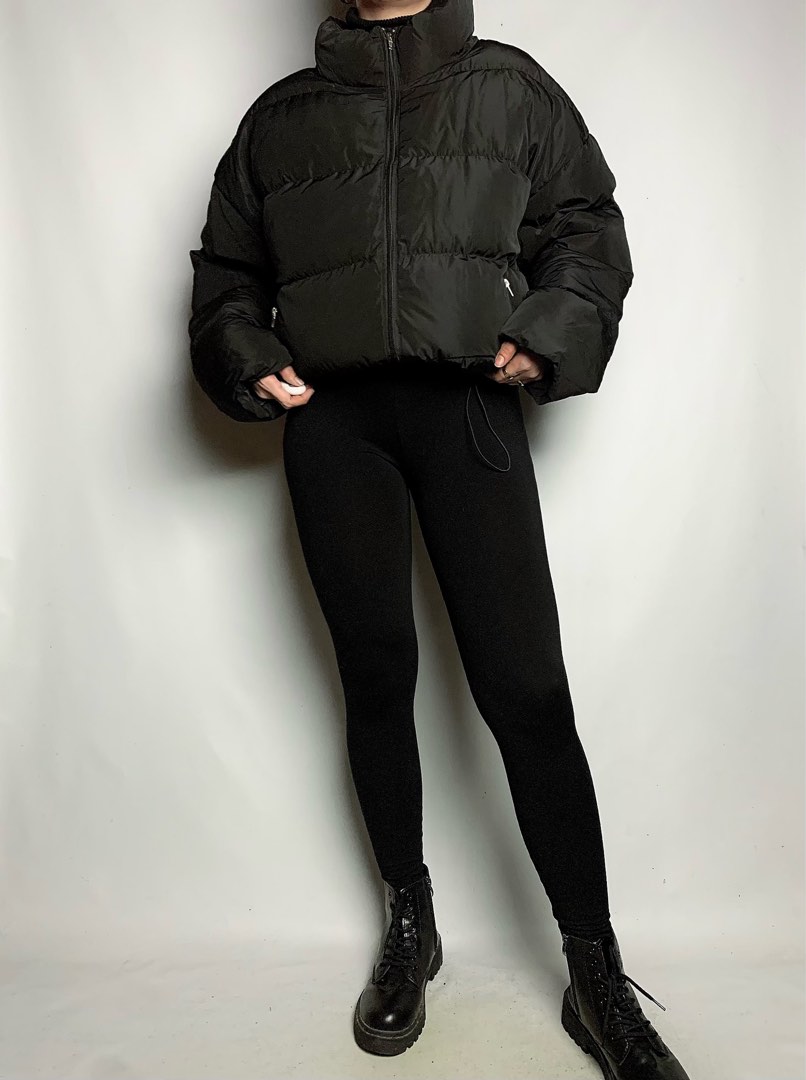 AVAILABLE- Oversized puffer jacket, Plus size black puffer jacket ...