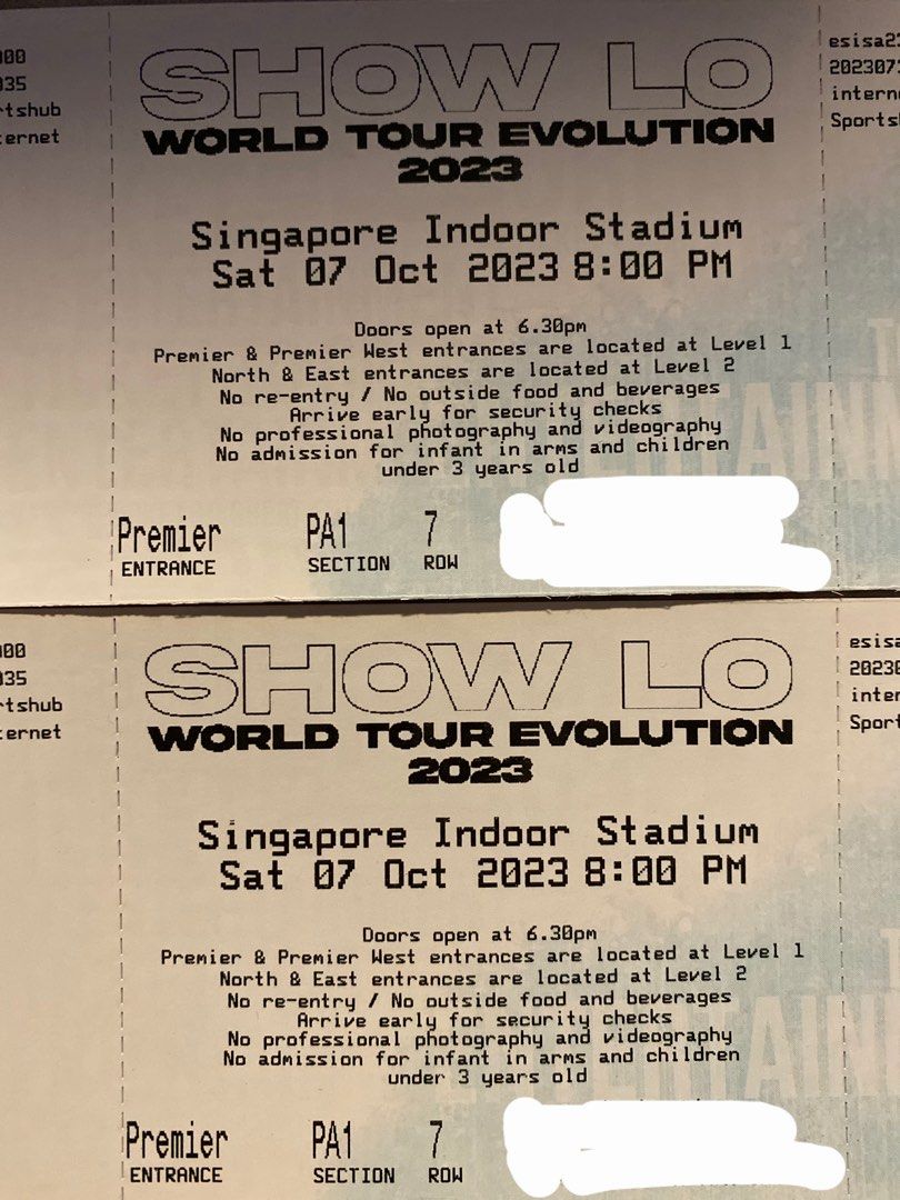 (PA 1, Row 7) Physical Tickets - Show Lo World Tour Evolution, Tickets ...