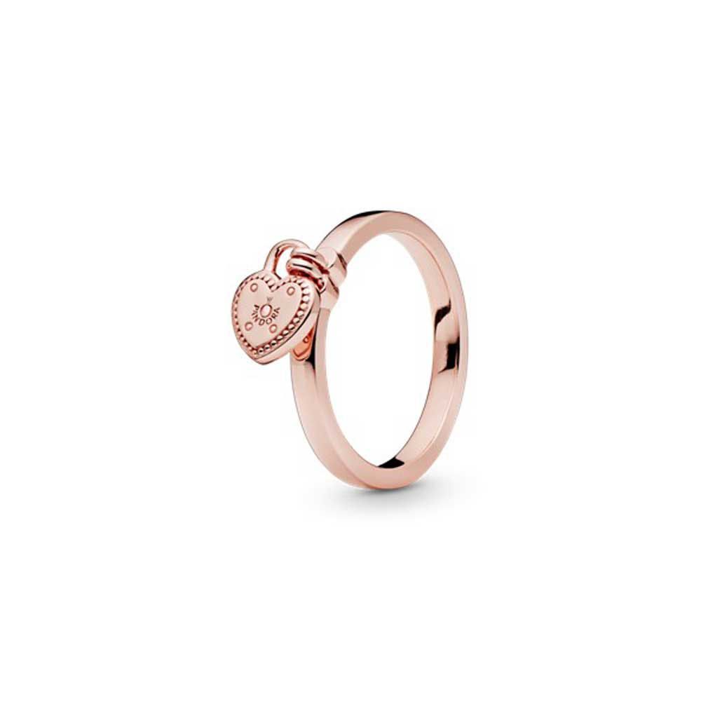 Pandora rose gold love lock ring size 50, Women's Fashion, Jewelry ...