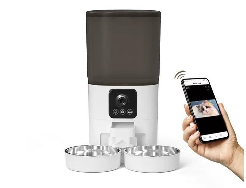 PAPIFEED Automatic Pet Feeders for 2 Pet 7L Automatic Dual Tray Pet Food Dispenser APP & Alexa ...