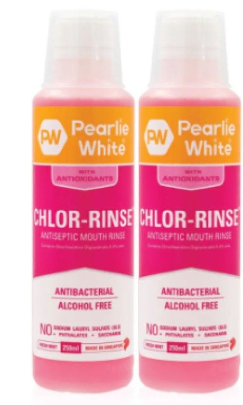 Pearlie White Chlor Rinse Antiseptic Alcohol Free Mouthwash Mouth Rinse ...