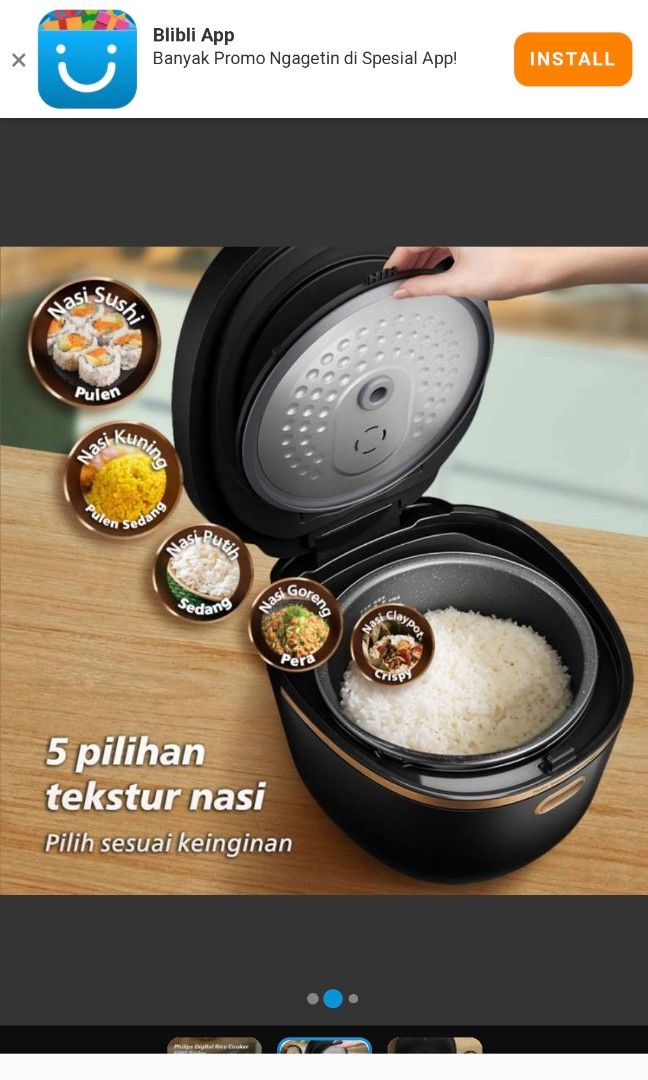 Philips img Digital Rice Cooker 5000 Series 1.5L - HD4539/62, Black, TV ...