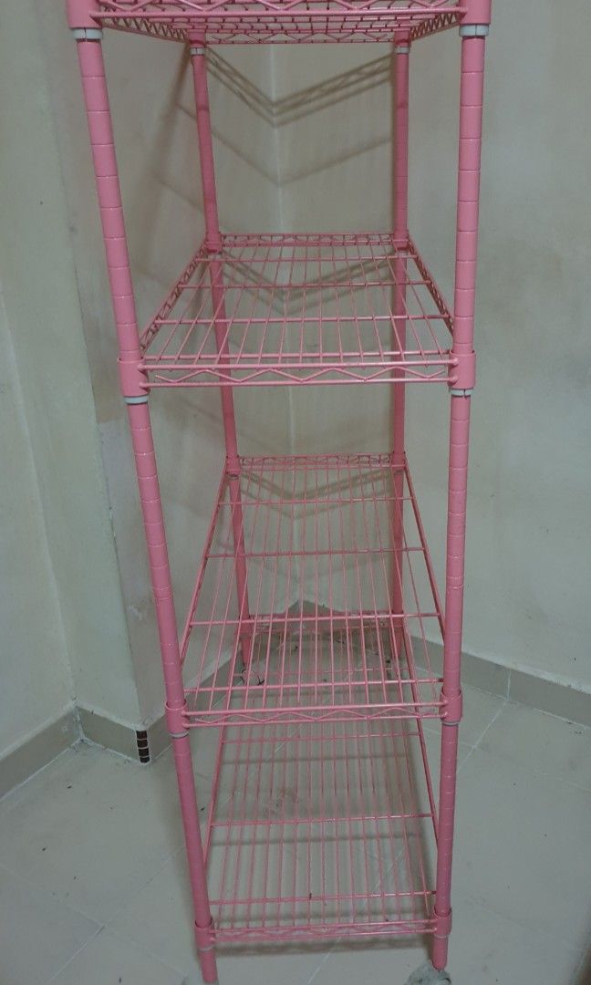 Pink Metal Shelving / Storage - 4 Tier, Furniture & Home Living ...