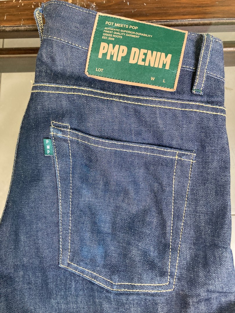 Pot Meets Pop (PMP) Super Thaistick Jeans Indigo, Fesyen Pria, Pakaian ...