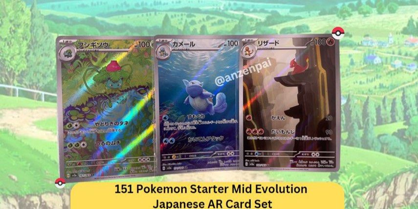 Pokemon 151 Starter Mid Evolution Japanese Cards Wartotle Ivysaur ...