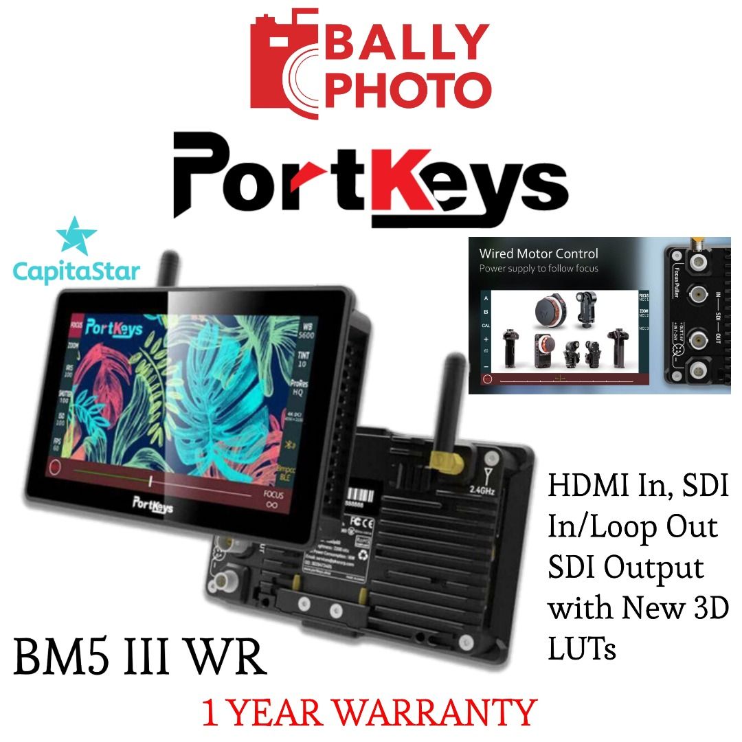 PORTKEYS BM5 III WR 5.5" HDMI Touchscreen Monitor with Camera Control, Photography, Photography ...