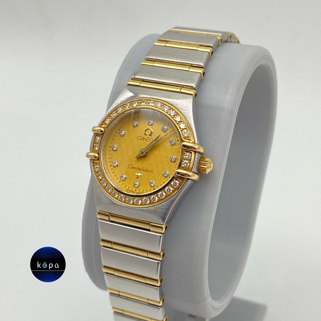 OMEGA w/ Diamonds & 18k Gold Full bar Watch for Women (Mini), Women's ...