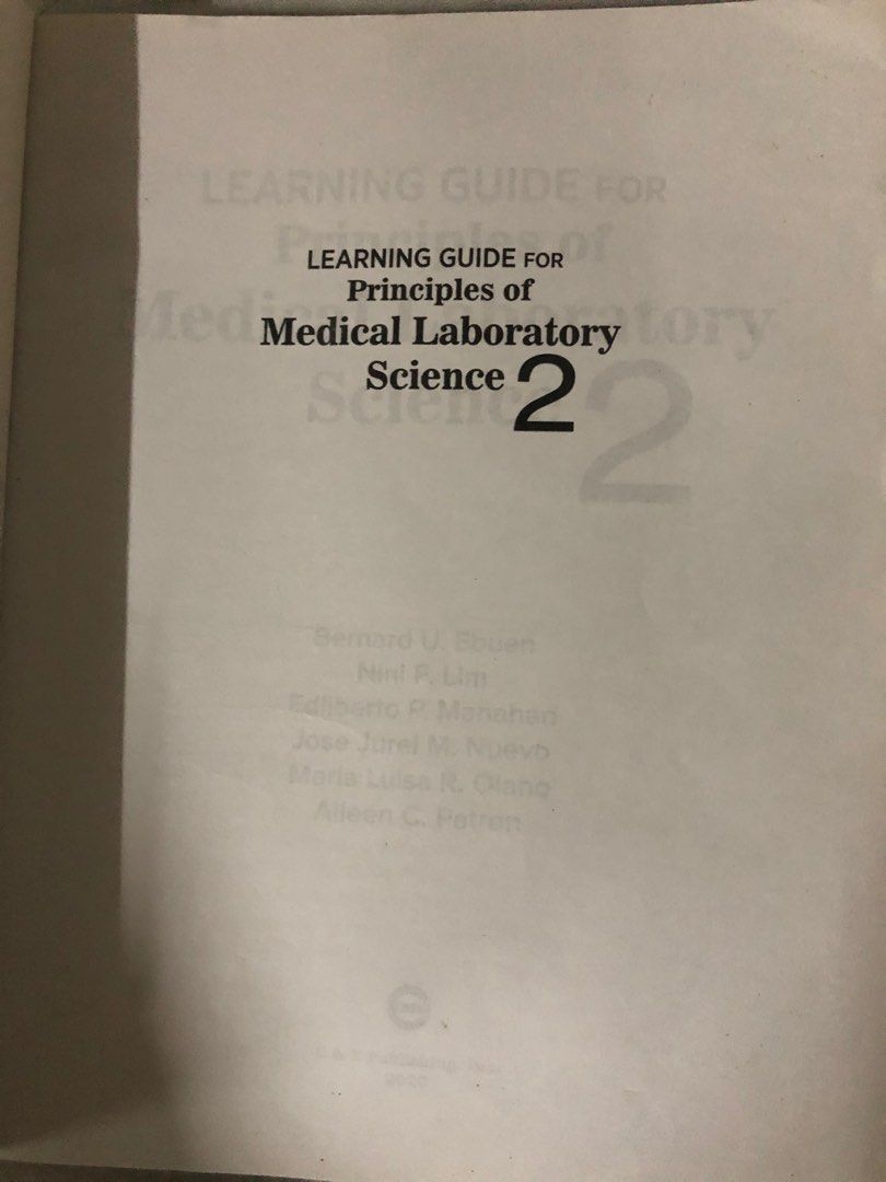 PRINCINPLES OF MEDICAL LABORATORY SCIENCE 2 ( PMLS 2 ) on Carousell