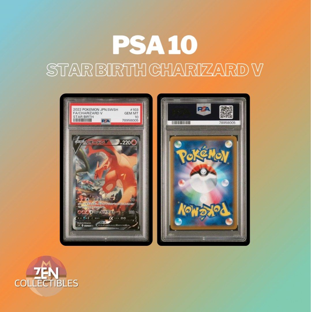 [PSA 10] JAPANESE STAR BIRTH CHARIZARD V, Hobbies & Toys, Toys & Games ...