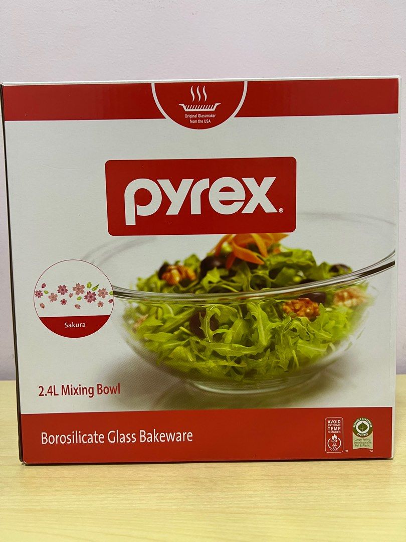 Pyrex 2.4L Mixing Bowl (Sakura), Furniture & Home Living, Kitchenware ...