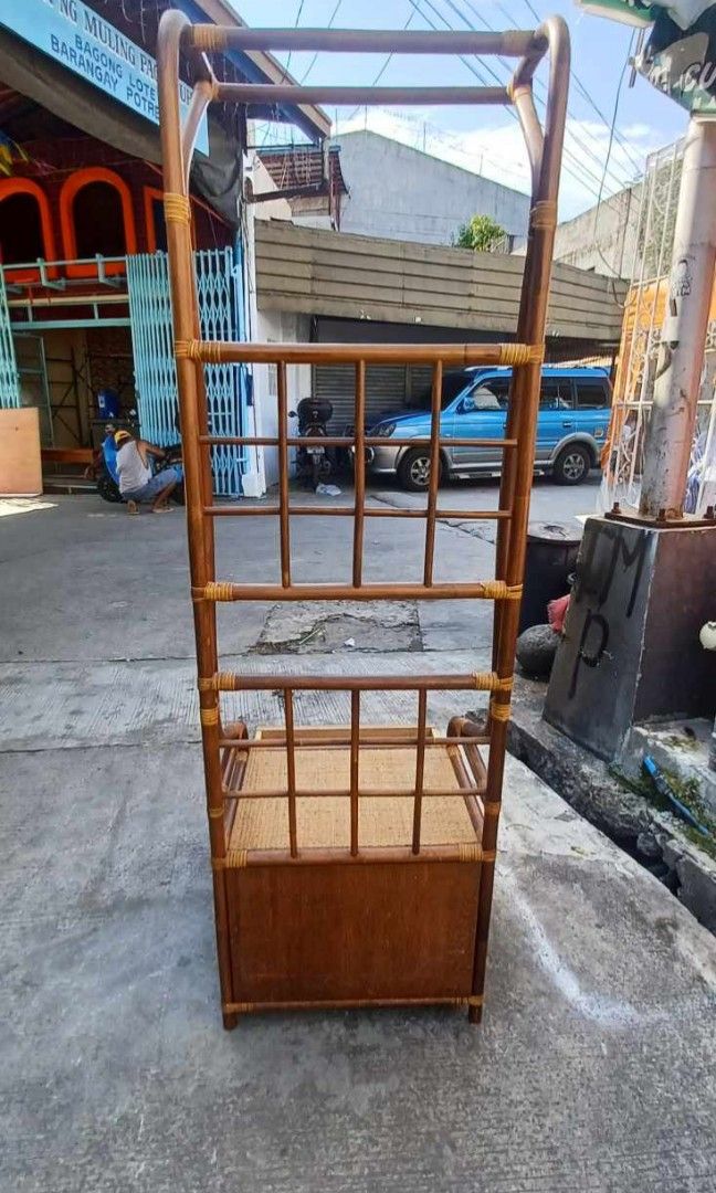 Rattan Hanger Rack with Pullout Drawers From Japan, Pre-loved Materials ...