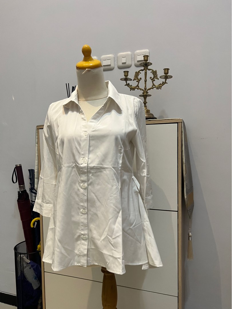 salire kemeja putih lengan panjang cakep ngga nerawang preloved bagus ...