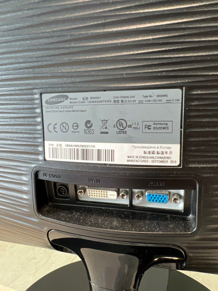 Samsung 20" monitor SyncMaster BX2031, Computers & Tech, Parts ...