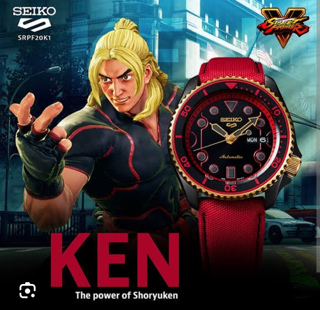 Seiko automatic Street Fighter "KEN" watch, Men's Fashion, Watches ...
