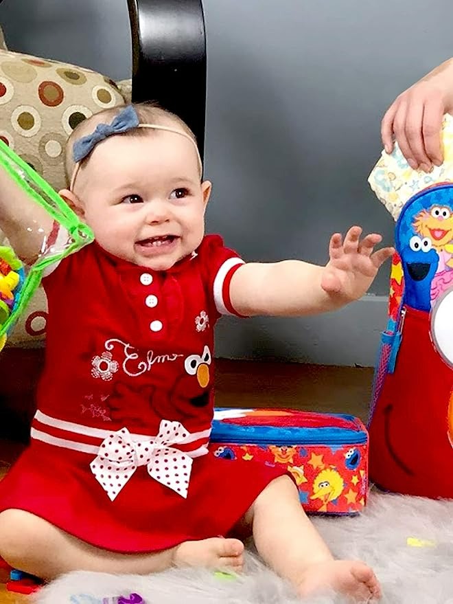 Sesame Street Elmo Baby Toddler Girls Knit Polo Dress with Collar ...