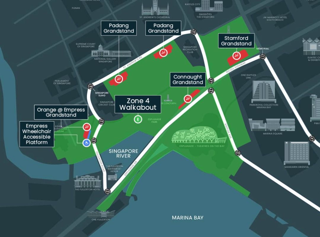 SGP Singapore F1 Saturday Zone 4 Walkabout Tickets, Tickets & Vouchers ...