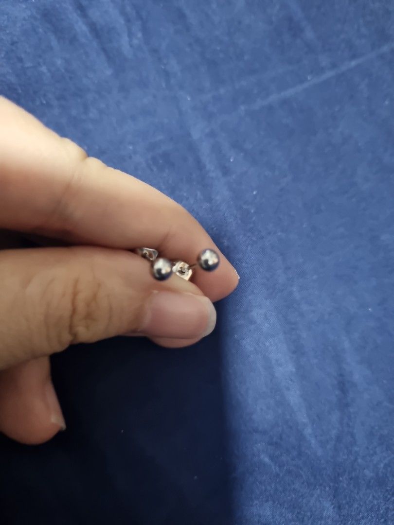 Shiny reflective metal ear studs, Women's Fashion, Jewelry & Organisers ...