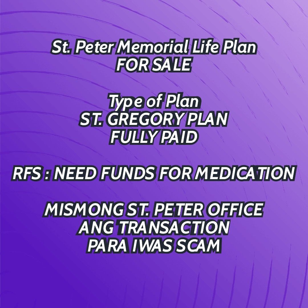 ST. PETER LIFE PLAN FULLY PAID, Everything Else, Others on Carousell