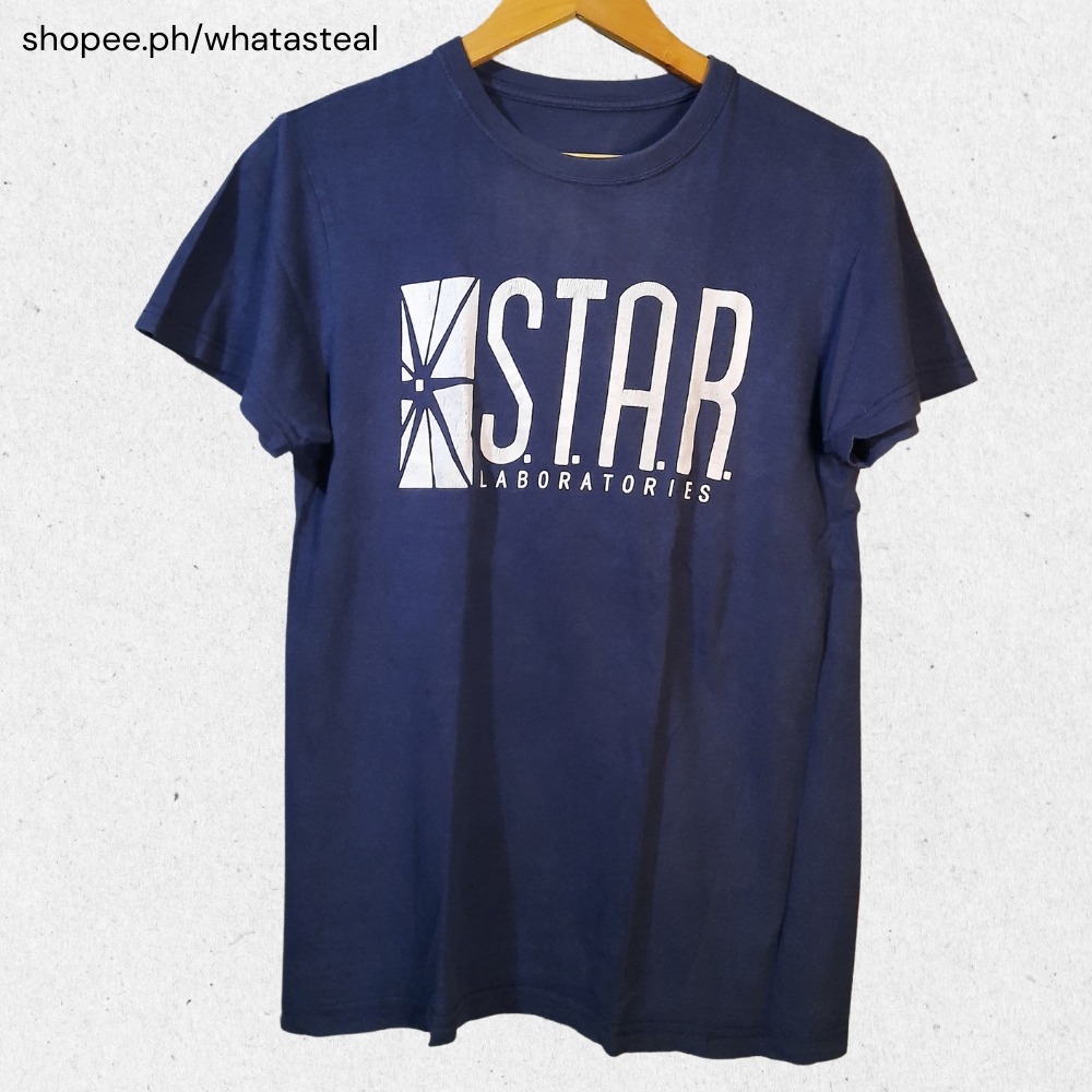 STAR Labs (The Flash) Navy Blue graphic tee, Men's Fashion, Tops & Sets ...