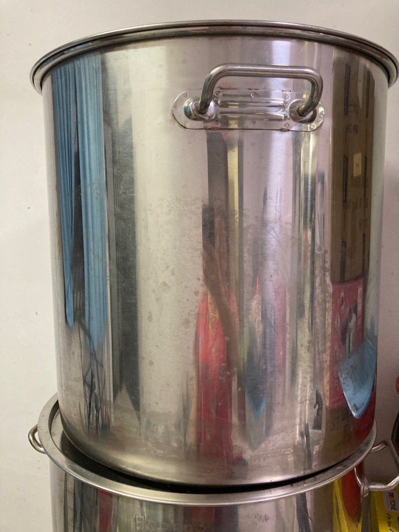 Stock pot 45cm Stainless steel, Furniture & Home Living, Kitchenware ...