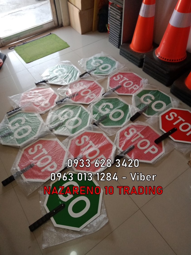 Stop and Go Paddle Sign Hand Sign Stop Signs Traffic REVERSIBLE on ...