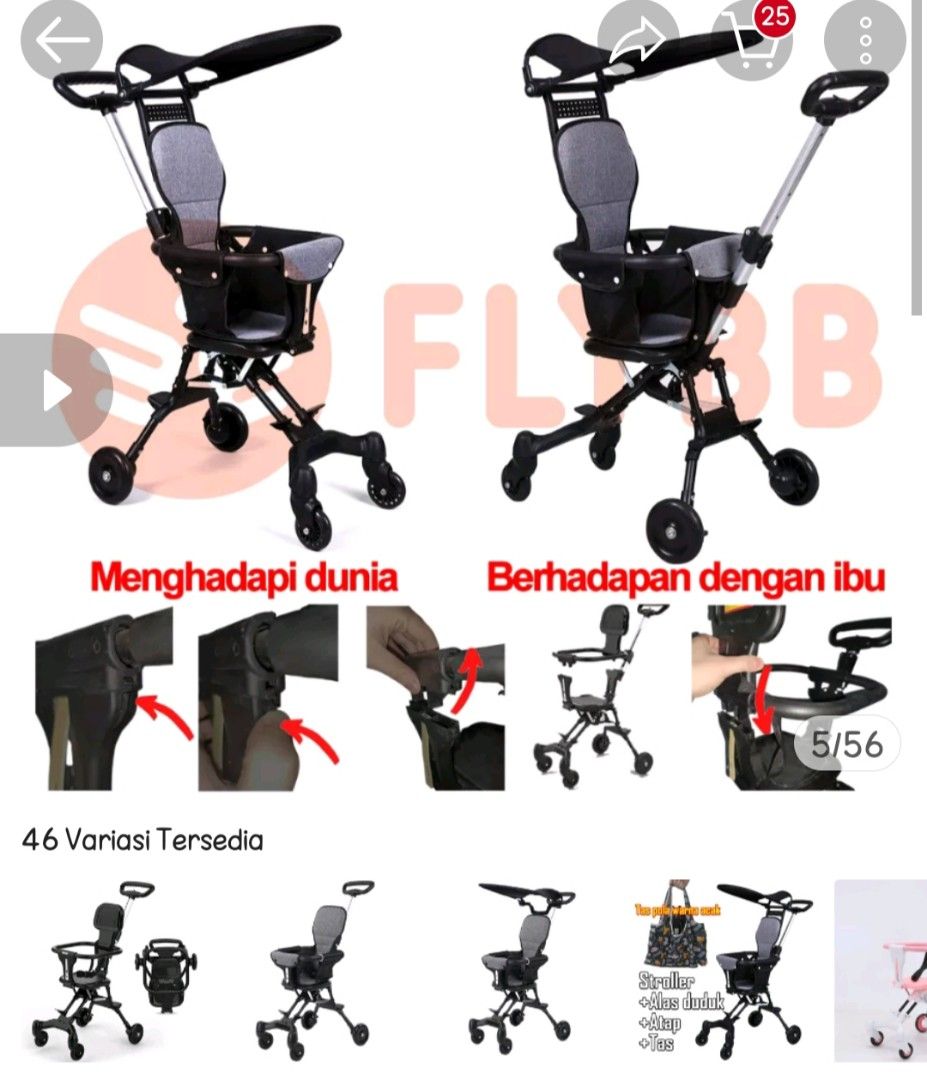 Stroler lipet baru pake 1 kli, Bayi & Anak, Kereta, Kursi Goyang ...