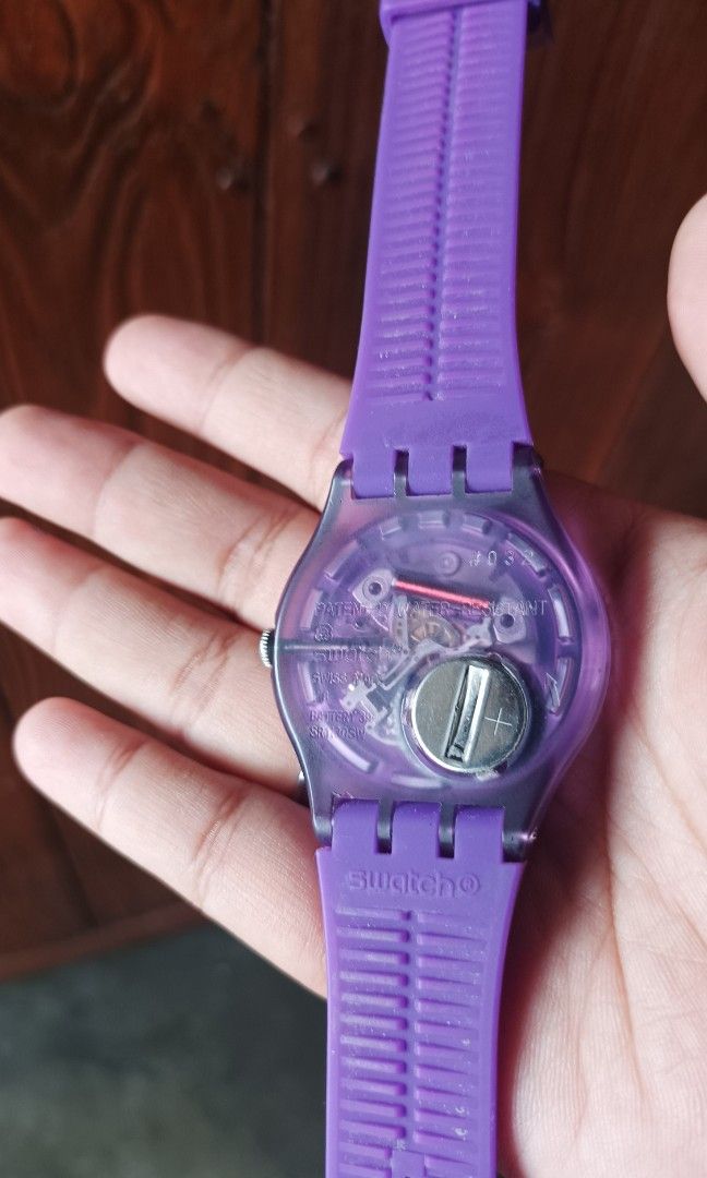 Swatch PURPLE REBEL SUOV702 Original, Fesyen Wanita, Jam Tangan di ...