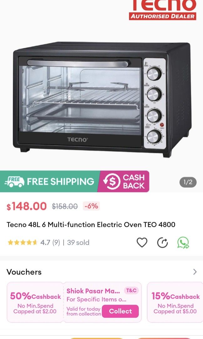 Techno 48l Oven, TV & Home Appliances, Kitchen Appliances, Ovens ...